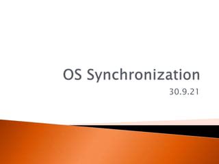 Examples In OS Synchronization For UG PPT