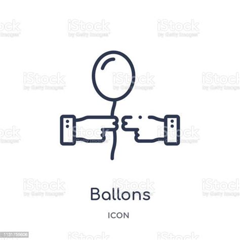자선 개요 컬렉션에서 선형 볼 론 아이콘입니다 얇은 라인 발라드 벡터 흰색 배경에 고립입니다 발 론 트 렌 디 일러스트레이션 공