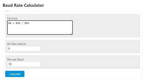 Baud Rate Calculator Calculator Academy