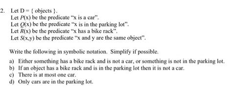 Solved Let D Objects Let Px Be The Predicate X Is A