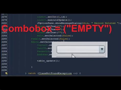 How To Clear Combobox Java Youtube