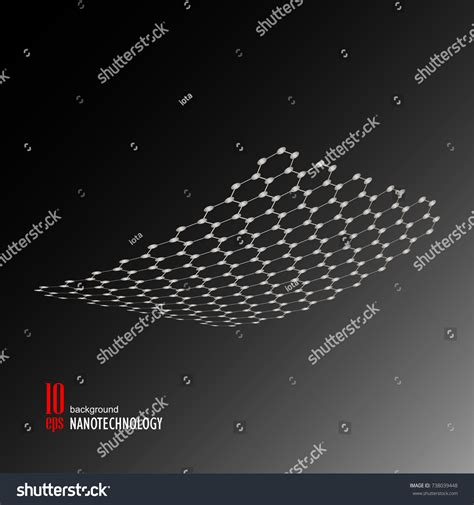 Nanotechnology Concept Graphene Atomic Structure Vector Stock Vector Royalty Free 738039448