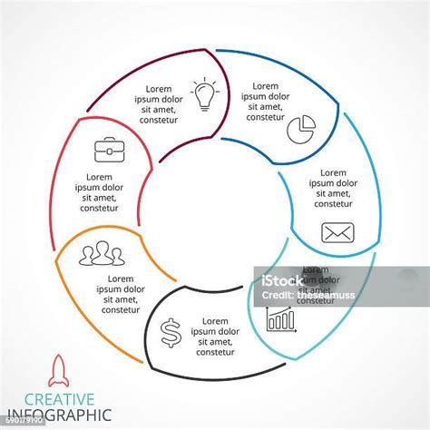 벡터 서클 화살표 인포그래픽 사이클 다이어그램 선형 그래프 프레젠테이션 차트 0명에 대한 스톡 벡터 아트 및 기타 이미지 0명 7 개념 Istock