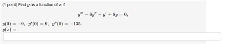 Solved Point Find Y As A Function Of X Chegg