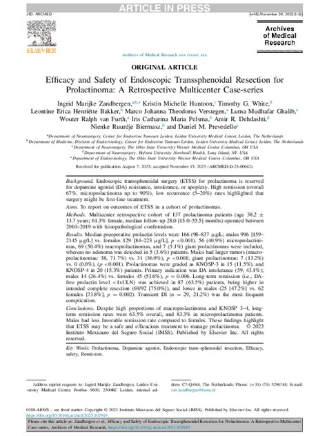 Pdf Efficacy And Safety Of Endoscopic Transsphenoidal Resection For