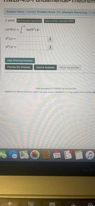 Solved Hw26 4 3 Fundamental Theorem Problem Value 1 Chegg Com