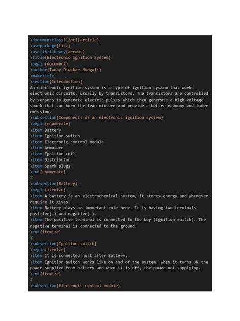 Latex Code Download Free Pdf Ignition System Transformer