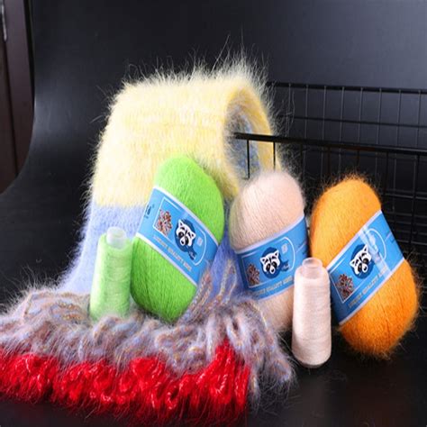 캐시미어빗부드러운 긴 봉제 밍크 캐시미어 원사 안티 필링 좋은 품질 손 뜨개질 스레드 카디건 스카프 티몬