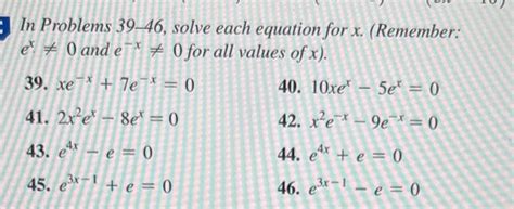 Solved In Problems 3946 Solve Each Equation For X