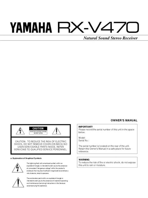 Yamaha Rx V470 Receiver Owners Manual Tekrevolt Yamaha Rx V470 Receiver Owners Manual Tekrevolt