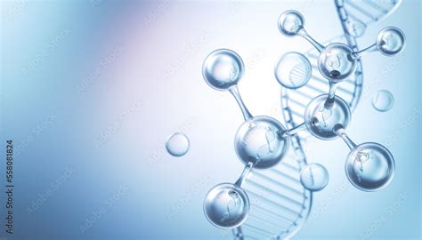 Molecule Or Atom Abstract Structure For Science Or Medical Background D Illustration Stock