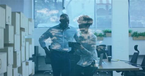 Image Of Padlock And Data Processing Over Diverse Business People In Office Stock Image Image