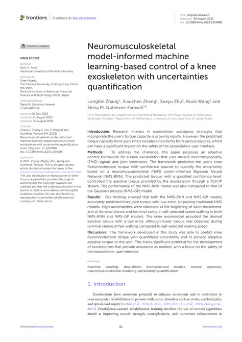 Pdf Neuromusculoskeletal Model Informed Machine Learning Based