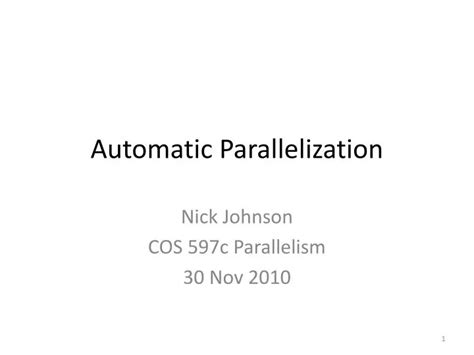 Ppt Automatic Parallelization Powerpoint Presentation Free Download