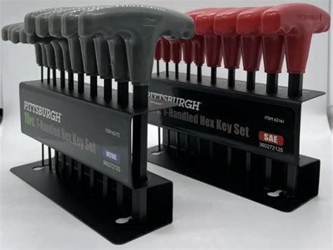 T Handle Hex Key Set 20 Pc Allen T Handle Wrench Metric Sae