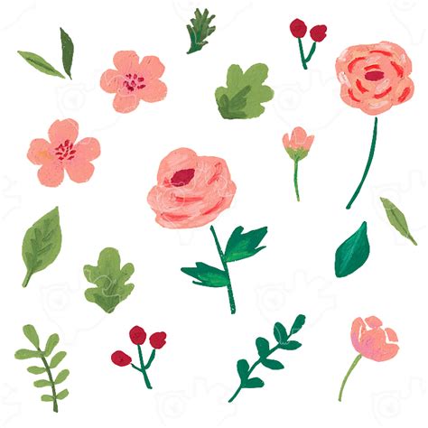 오일파스텔 분홍색 꽃 그림 Panda 네이버 Ogq마켓