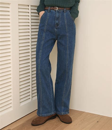 리리앤코 1천장 돌파 숏기본롱 프루디안 스판 속밴딩 절개 일자핏 데님 팬츠 청바지신상 코디 옷 일자바지 밴딩 고무줄 편안한 신축성 통통녀 자체제작 데일리팬츠