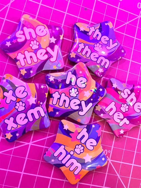 X Holographic Pronoun Button Pins Etsy Cute Pins Etsy Buttons Pinback