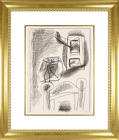 Pablo Picasso Hibou Au Crayon Owl In Crayon 1947 Lithograph S