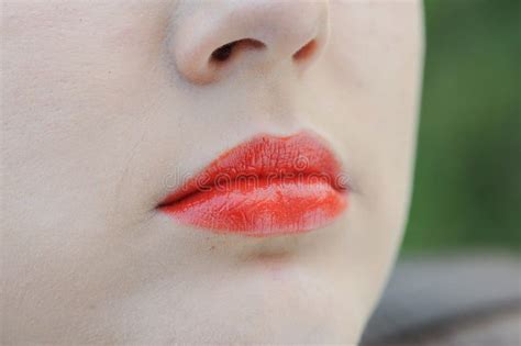 Young Adult Teen Face And Lips Curious Face Stock Image Image Of