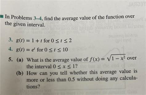 Solved In Problems 3 4 ﻿find The Average Value Of The