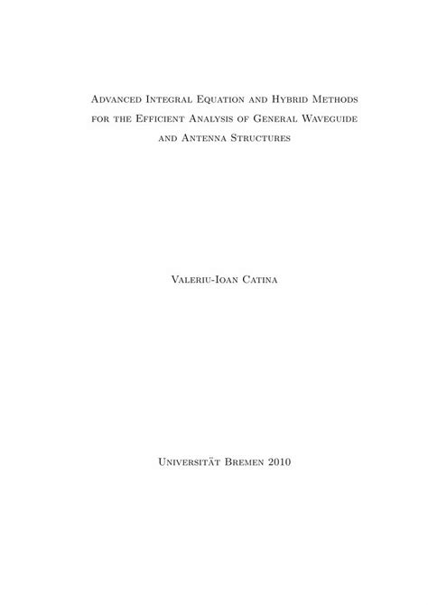 Pdf Advanced Integral Equation And Hybrid Methods For The Dokumentips