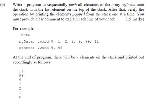 Solved B Write A Program To Sequentially Push All Elements