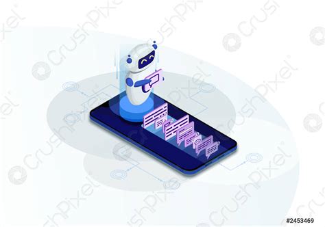 Chatbot Isometric Vector Illustration Stock Vector Crushpixel