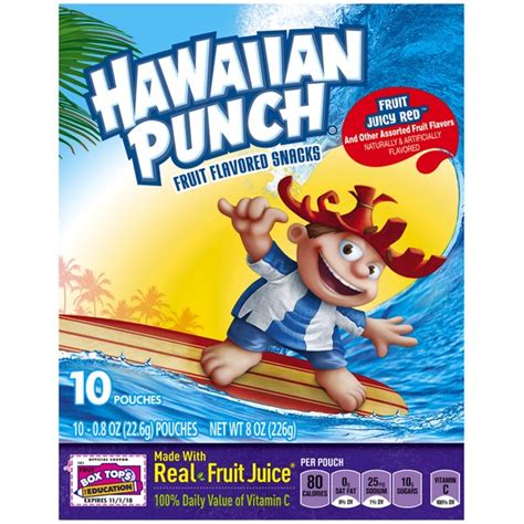 Hawaiian Punch Fruit Juicy Red Fruit Flavored Snacks 0 8 Oz Instacart
