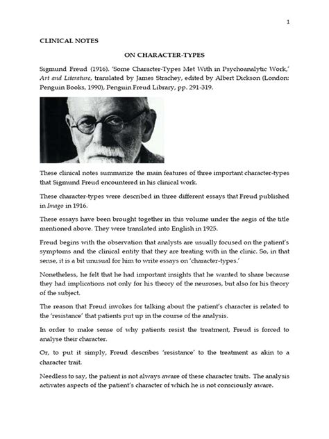 Freud On Character Types Pdf Sigmund Freud Psychoanalysis Freud On Character Types Pdf Sigmund Freud Psychoanalysis