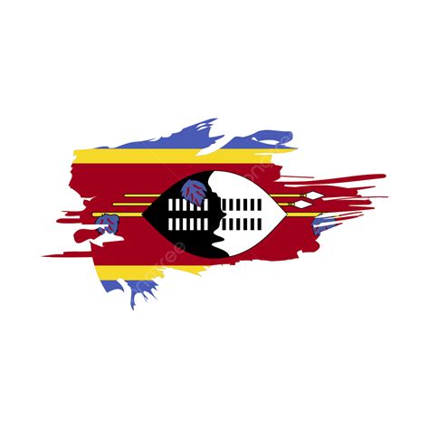 에스와티니 플래그 브러시 스트로크 클립 아트 디자인 에스와티니 플래그 브러시 극을 투명하게 흔들며 Eswatini 깃발 에스와티니 깃발 벡터 Png 일러스트 및 벡터