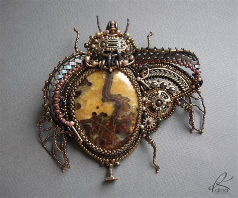 Купить Стимпанк жук Леонард коричневый золотой стимпанк украшения стимпанк аксессуар