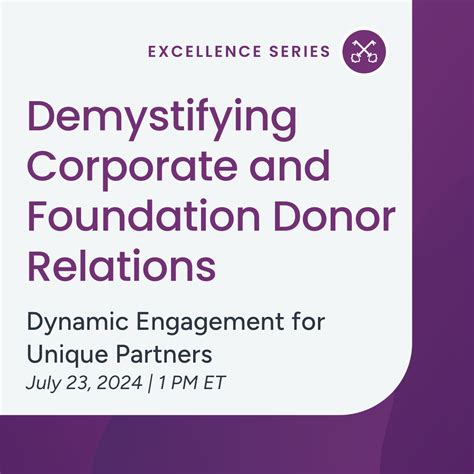 Demystifying Corporate And Foundation Donor Relations Dynamic Engagement For Unique Partners Drg