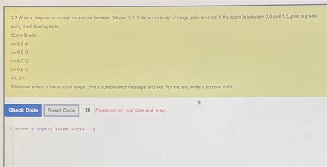 [solved] 3 3 write a program to prompt for a score between 0 0 and 1 0 if course hero
