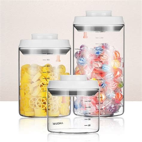 유리 원터치 원두보관 진공 밀폐용기 1l300g 뉴마켓