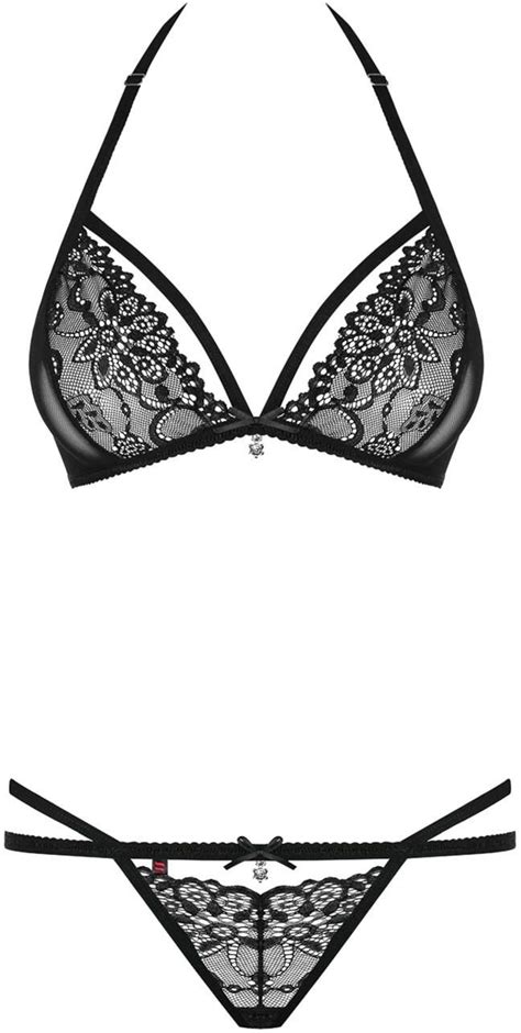 Koronkowy Komplet Stanik Stringi Obsessive S M Ceneo Pl