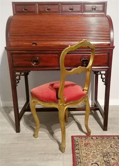 Escrivaninha Secretária Chinesa Macau China Pau Rosa Rolo Esteira Lumiar • Olx Portugal