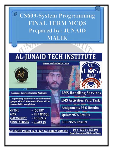 Cs609 Final Term Solved Mcqs By Junaid Pdf Personal Computers Office Equipment