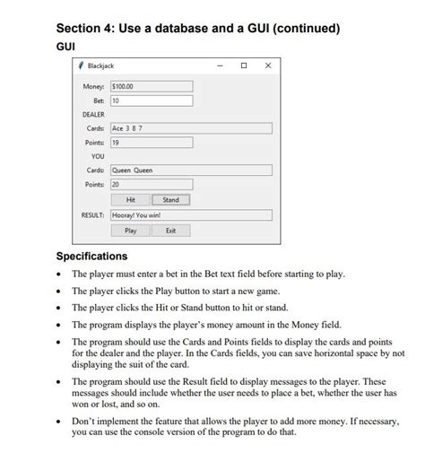 Solved Section Use A Database And A Gui Use A Database To Chegg