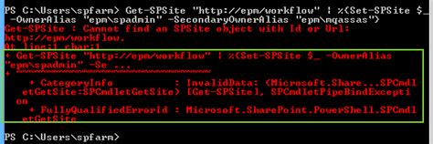 Sharepoint Enterprise Sp2016 Powershell Error Updating Owneralias Invaliddata Sharepoint