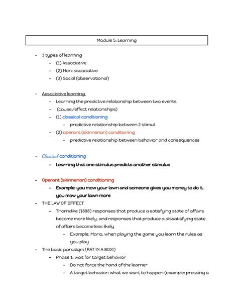 Psych Module 5 Learning Module 5 Learning 3 Types Of Learning 1