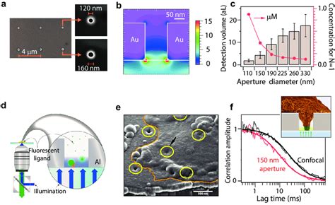5 Zero Mode Waveguides For Enhanced Fluorescence Detection A Download Scientific Diagram