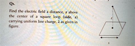 Solved Q1 Find The Electric Field A Distance Z Above The Center Of