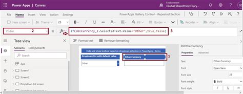 Powerapps Show Hide Fields Conditionally Based On Dropdown Selection O365 Global Sharepoint