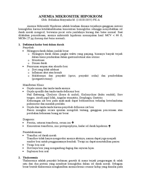 Anemia Mikrositik Hipokrom Pdf