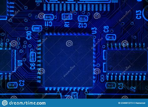 Macro Close Up Shot Of A Microchip Processor Cpu Concept Of A High