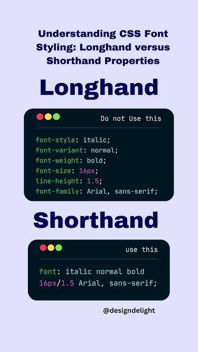 Understanding Css Font Styling Longhand Versus Shorthand Properties Css Css3 Cssstyling
