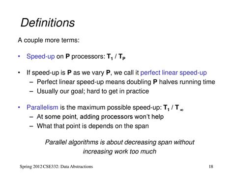 Cse332 Data Abstractions Lecture 19 Analysis Of Fork Join Parallel