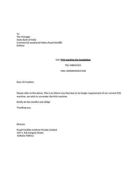 Pos Surrender Letter Pdf Finance And Money Management