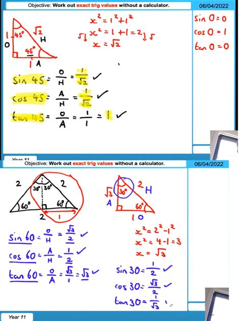 Igcse Surd Trigno Values Domain And Range Pdf